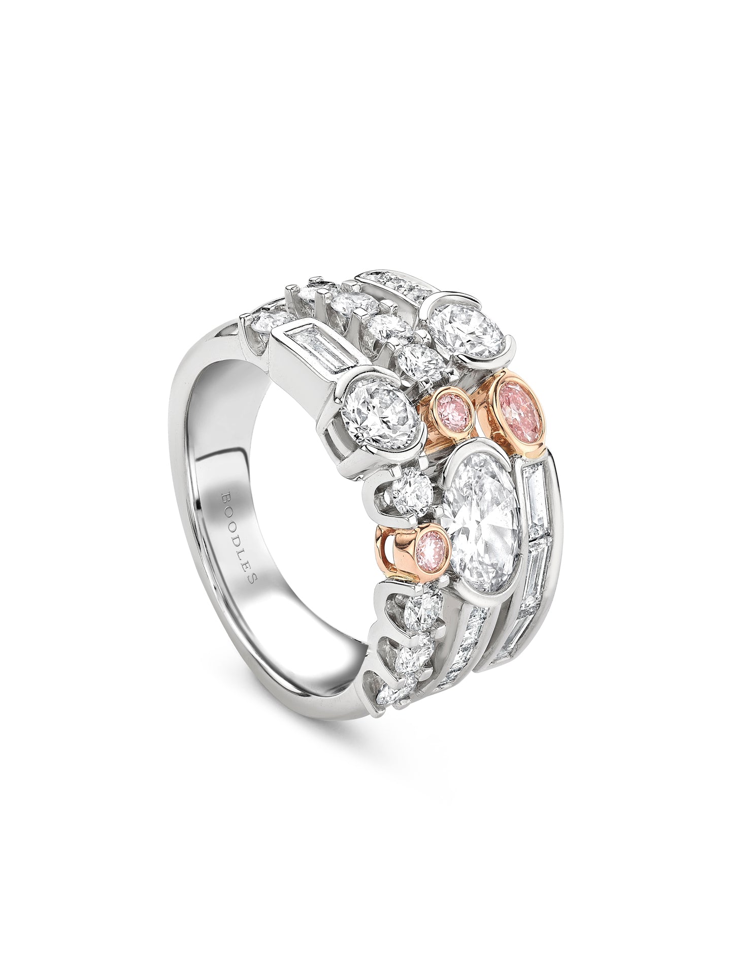 The National Gallery Play of Light Platinum Pink Diamond Ring | Boodles