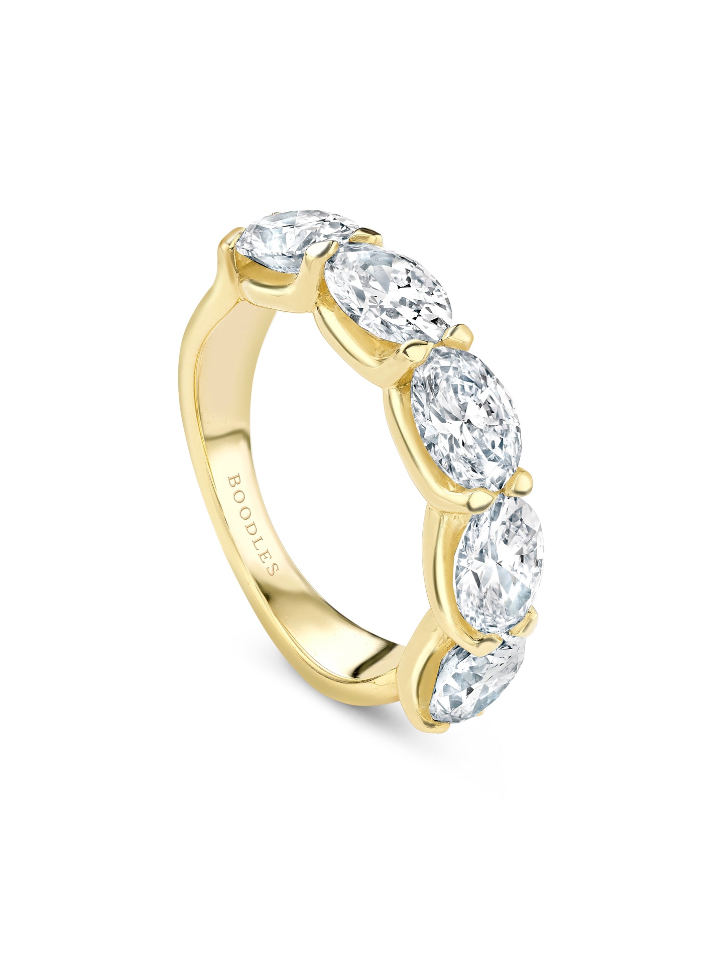 Classic Five Stone Round Brilliant Diamond Yellow Gold Ring | Boodles