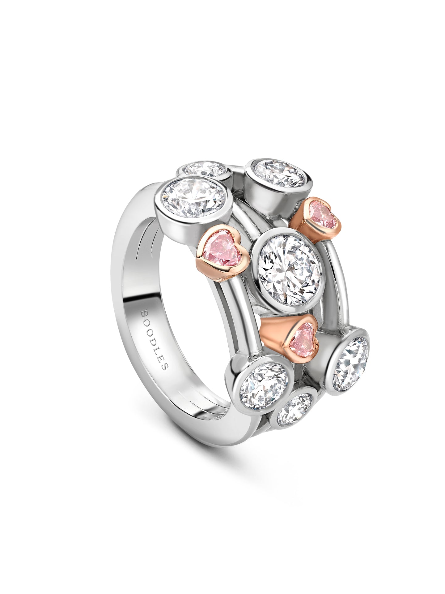 Raindance Pink Diamond Heart Platinum Ring | Boodles