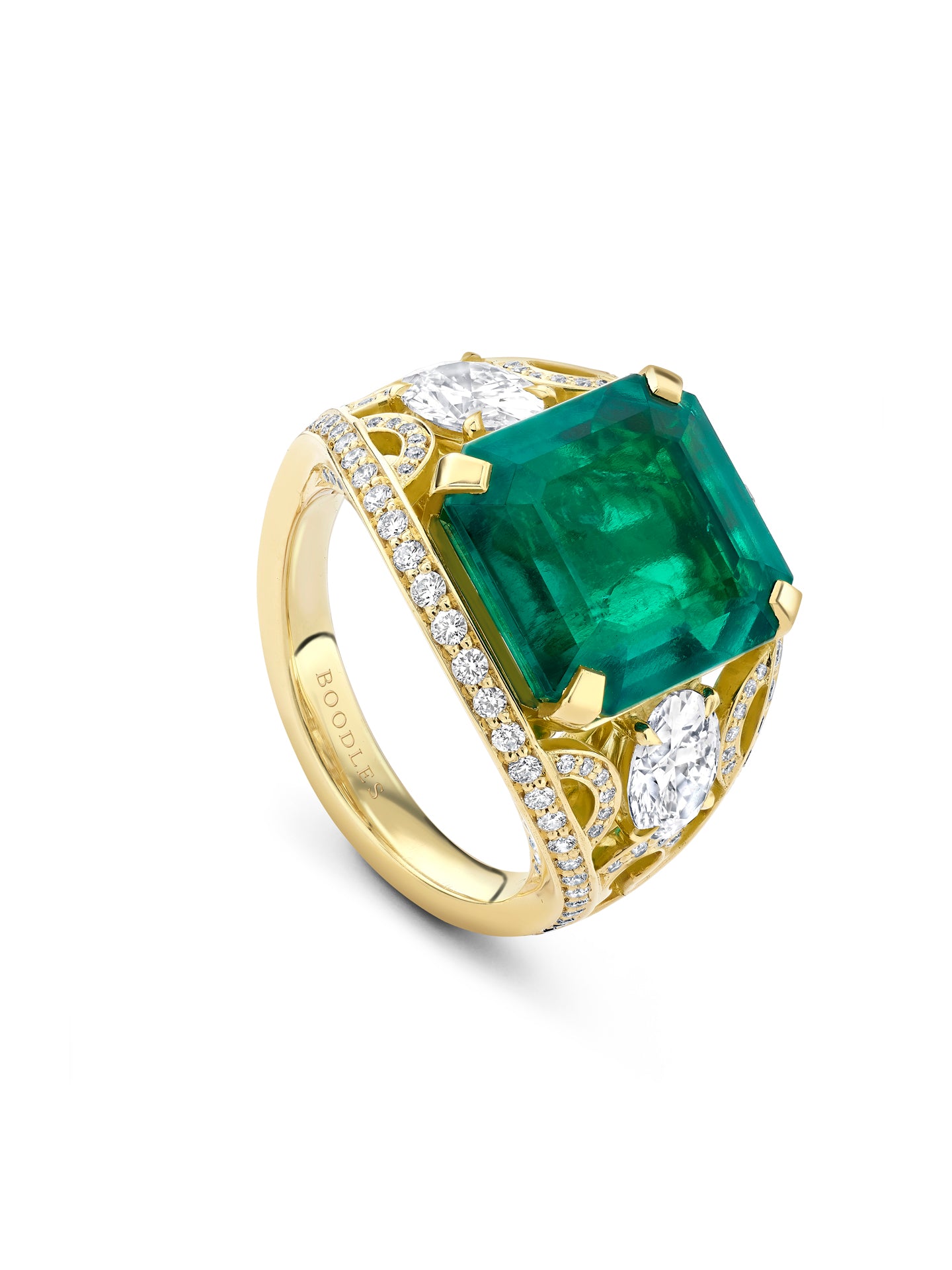 Classic Octagonal Emerald Yellow Gold Ring | Boodles