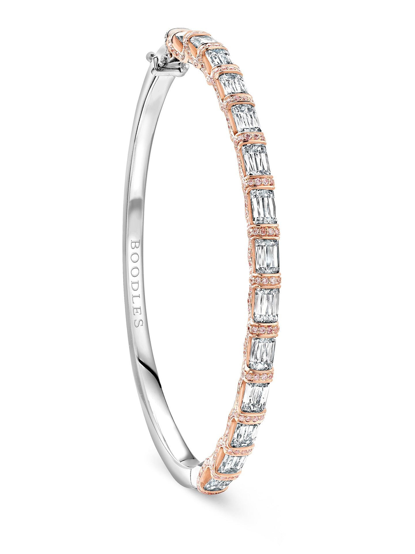 Ashoka White and Pink Diamond Bangle | Boodles