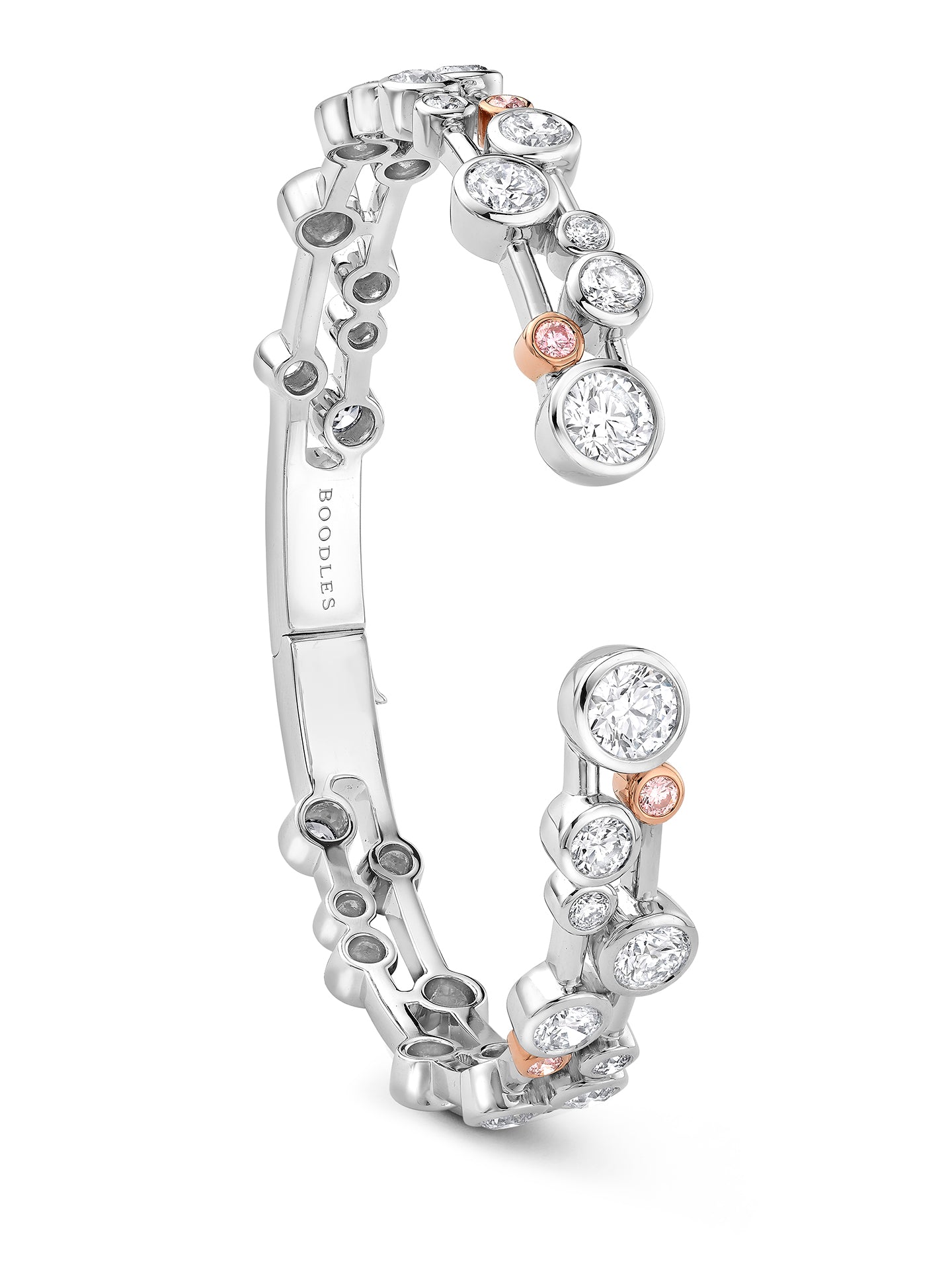 Raindance 25 Pink and White Diamond Bangle | Boodles