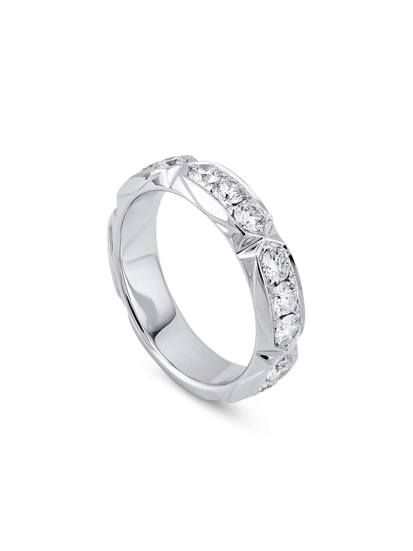 Jazz Large White Gold Diamond Ring | Boodles