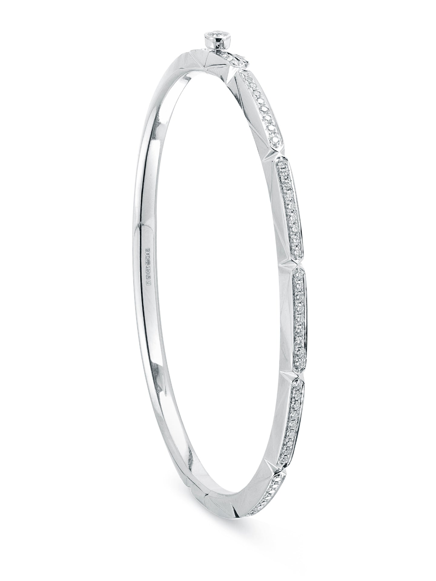 Jazz White Gold Diamond Bangle | Boodles