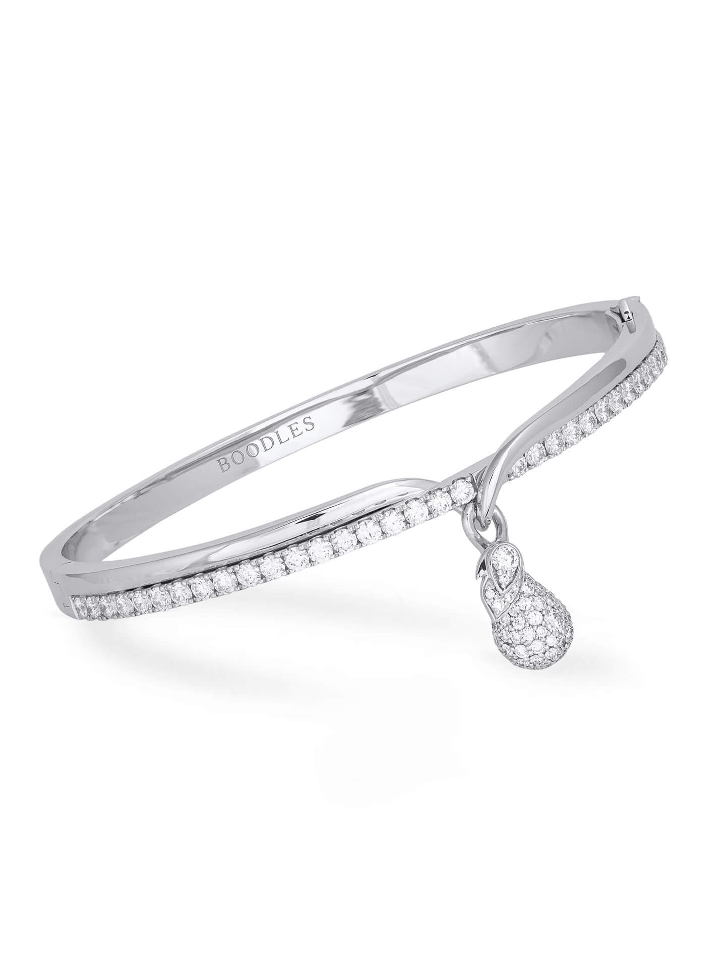 Orchard Pavé White Gold Diamond Bangle | Boodles